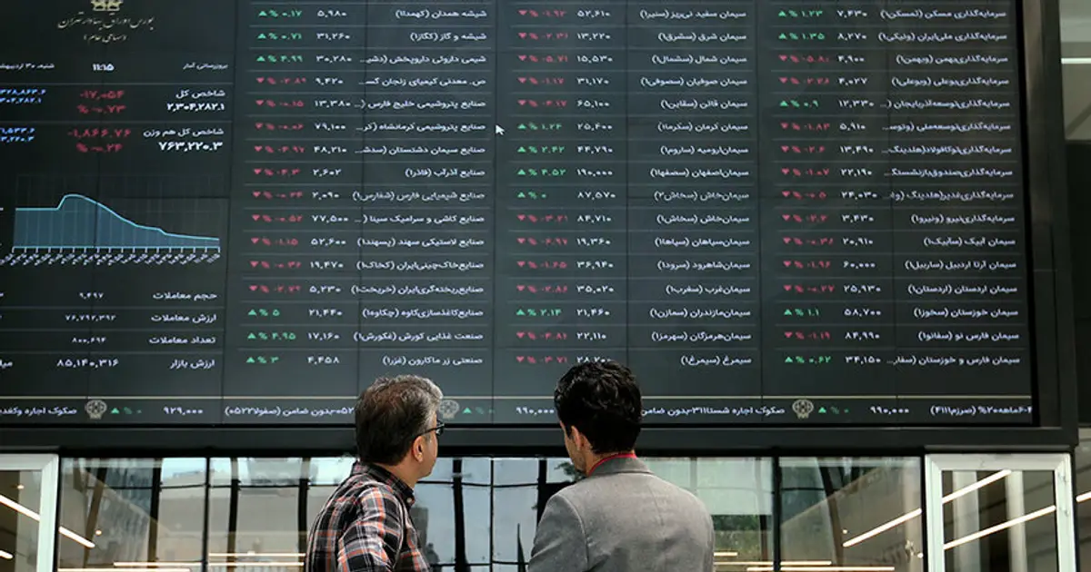 شاخص کل بورس در پایان معاملات، با ریزش ۶۲ هزار واحدی به ۲ میلیون و ۱۰۶