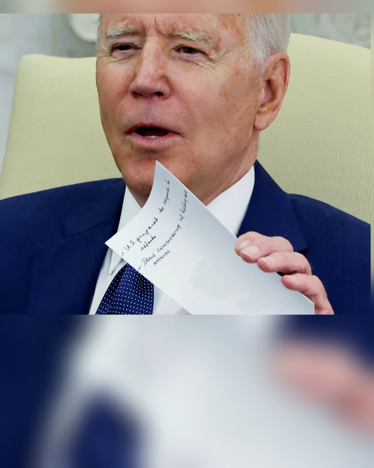 Biden's handwritten paper calls for an end to Iranian attacks in Iraq ...